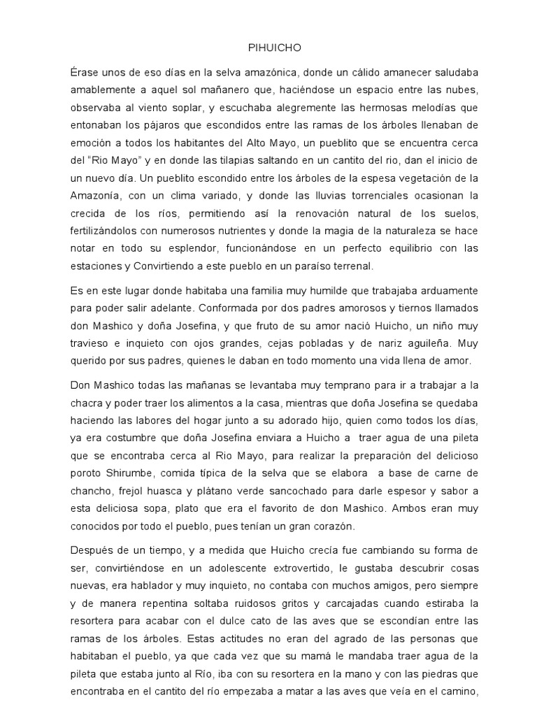 Cuento Pihuicho - Rodrigo | PDF