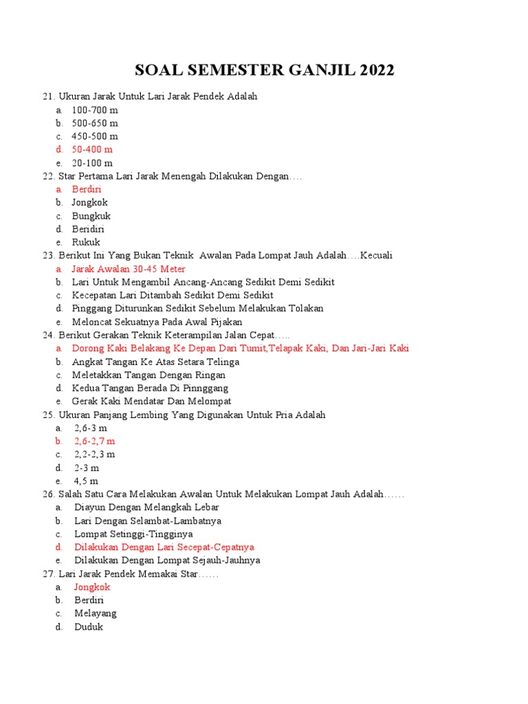 Soal Semester Ganjil 2022 | PDF