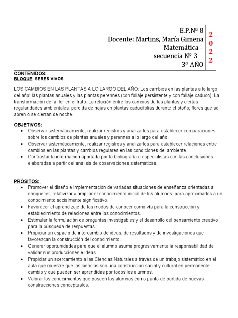 Cambios en Plantas a lo Largo del Año | PDF | Flores | Plantas