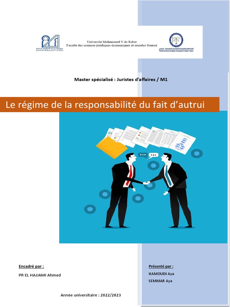Régime de la responsabilité d'autrui | PDF | Responsabilité du fait d ...