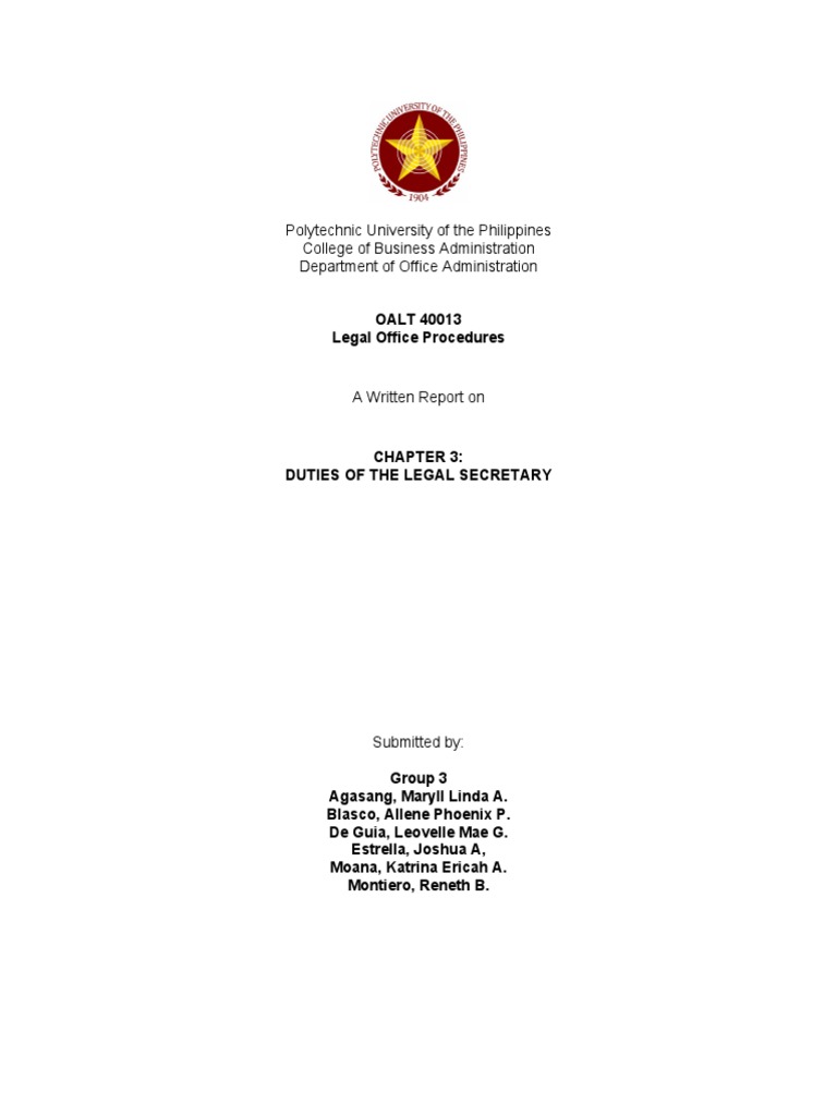 Legal Office Procedures - Written Report Group 3 | PDF | Appellate ...
