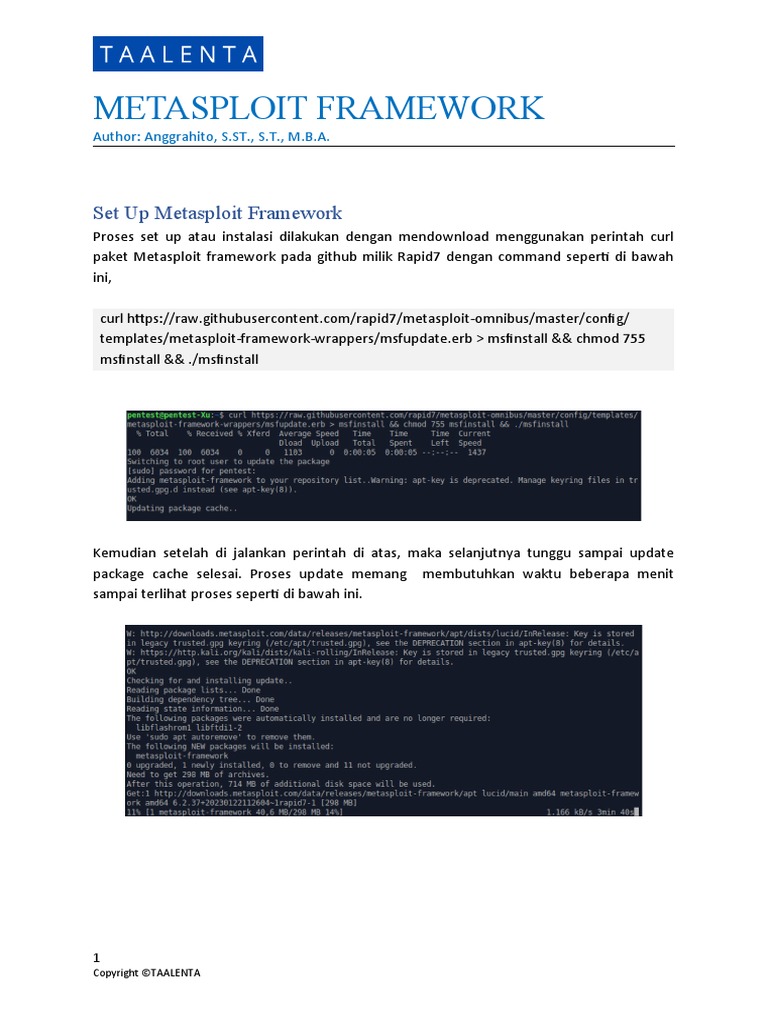 Metasploit Framework Setup | PDF | Teknologi & Rekayasa