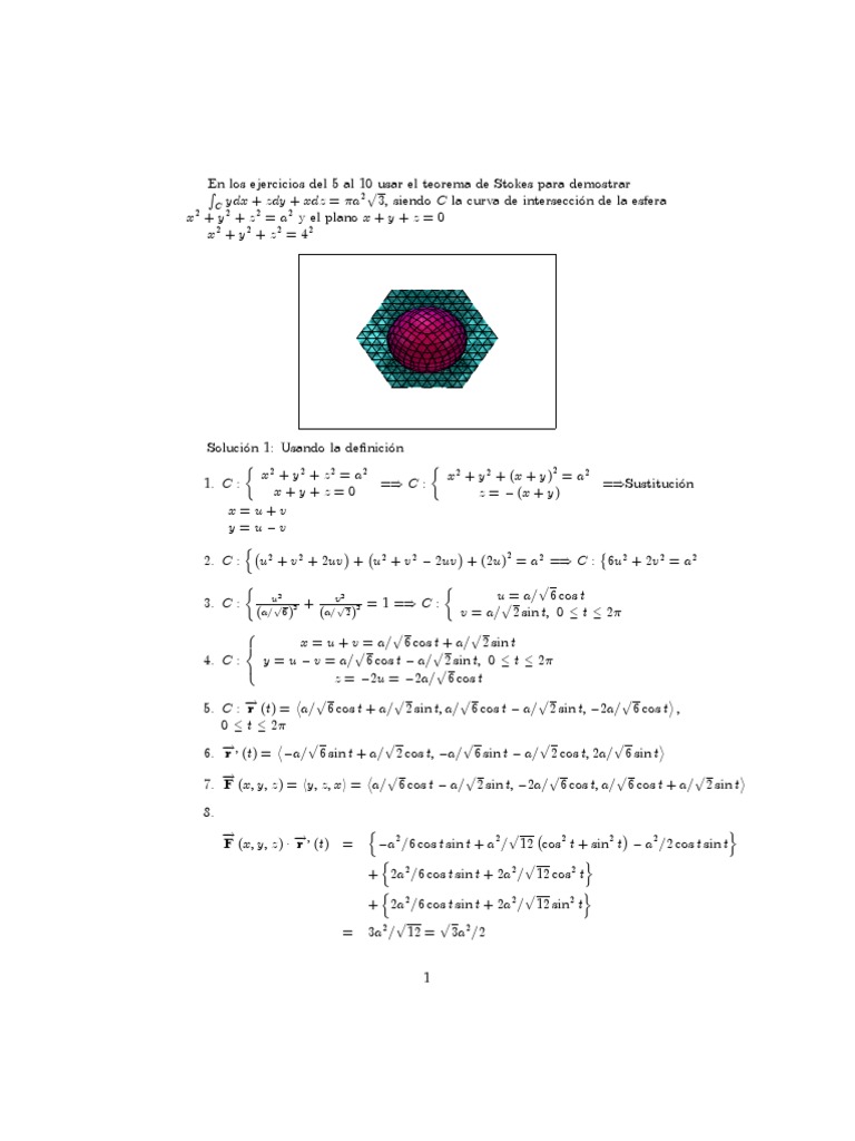 Ejercicio Resuelto Teorema De Stokes Pdf