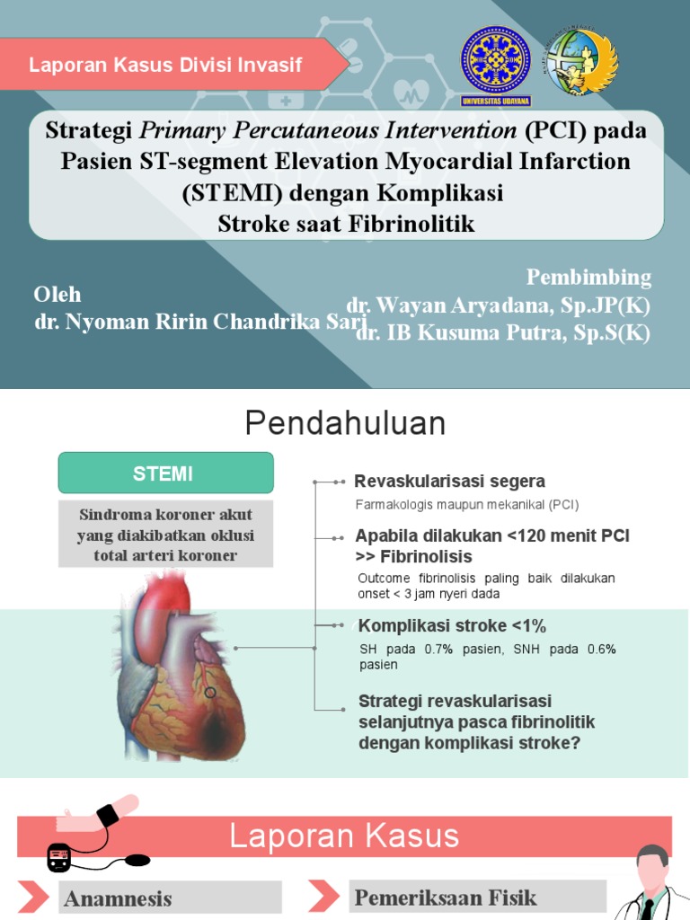 Lapsus Strategi PCI Pada STEMI Dengan Komplikasi Stroke Saat FIbrinolitik | PDF