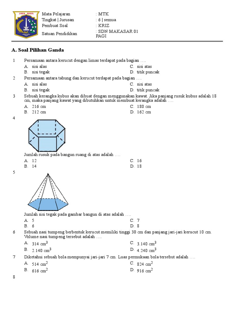 Soal TO3-MTK - My-Ujian MKS 01 | PDF | Metode & Bahan Ajar