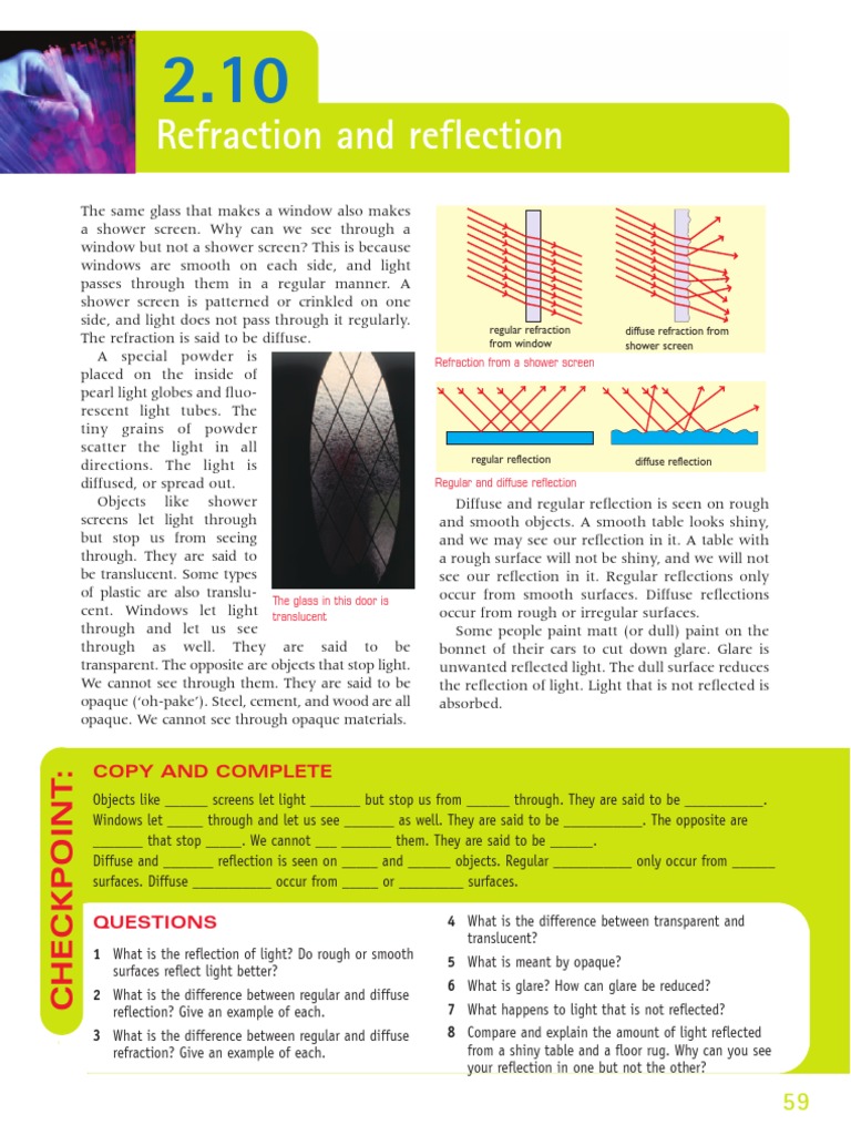 Reflection and Refraction | PDF | Reflection (Physics) | Physics