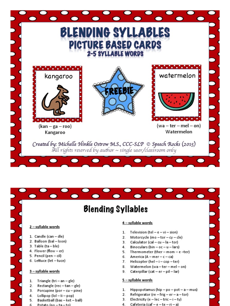 Blending Syllables | PDF