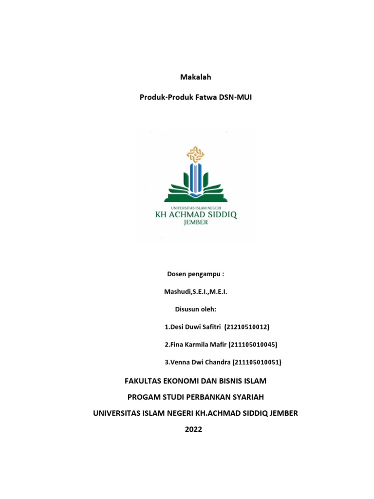 Makalah FATWA DSN-MUI | PDF
