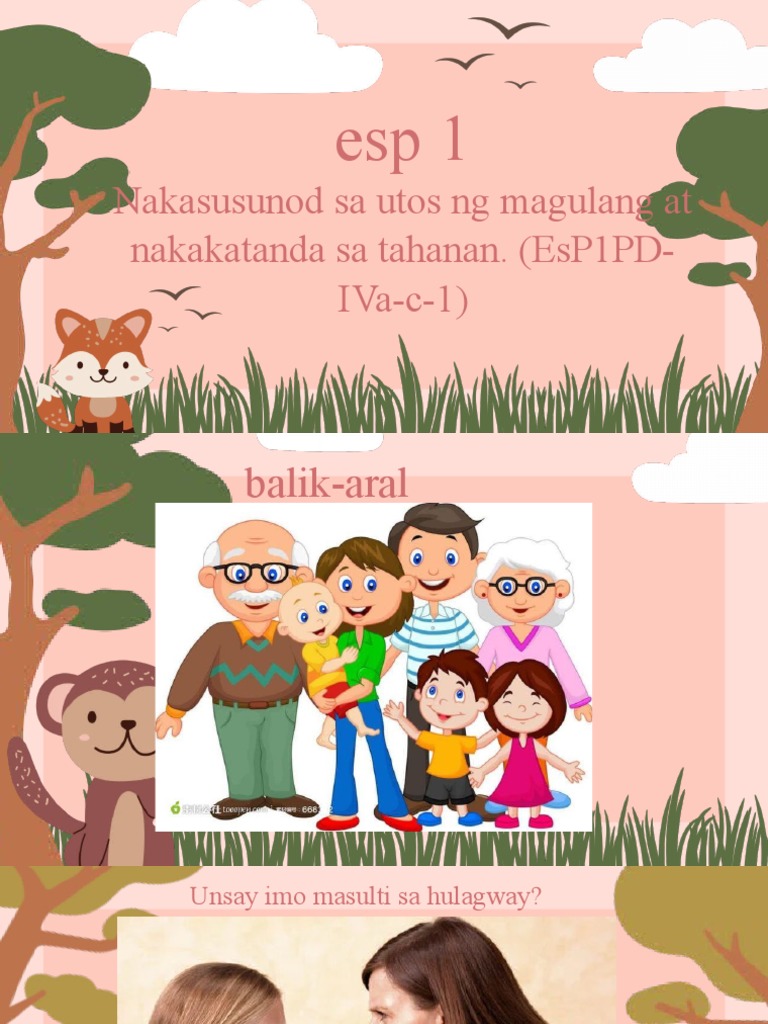 Nakasusunod Sa Utos NG Magulang at Nakakatanda Sa Tahanan. (Esp1Pd-Iva ...