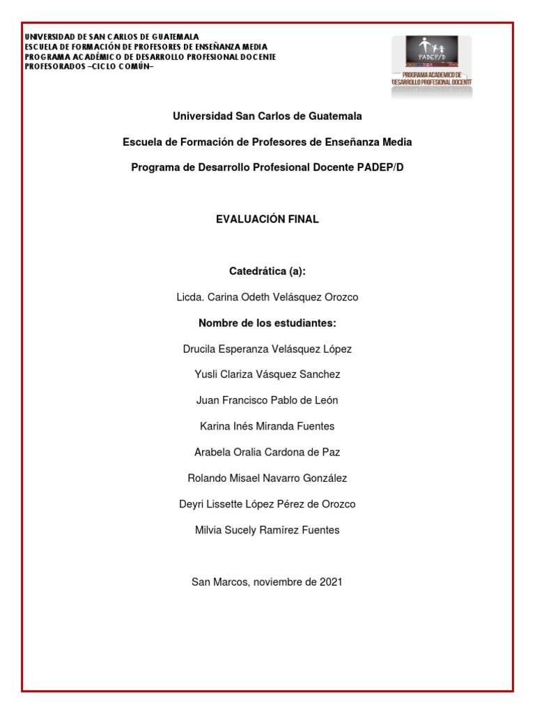 Evaluacion Final Legislacion | PDF | Enseñando | Maestros