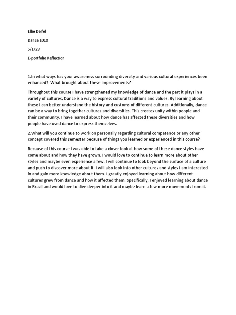 E-Portfolio Reflection | PDF