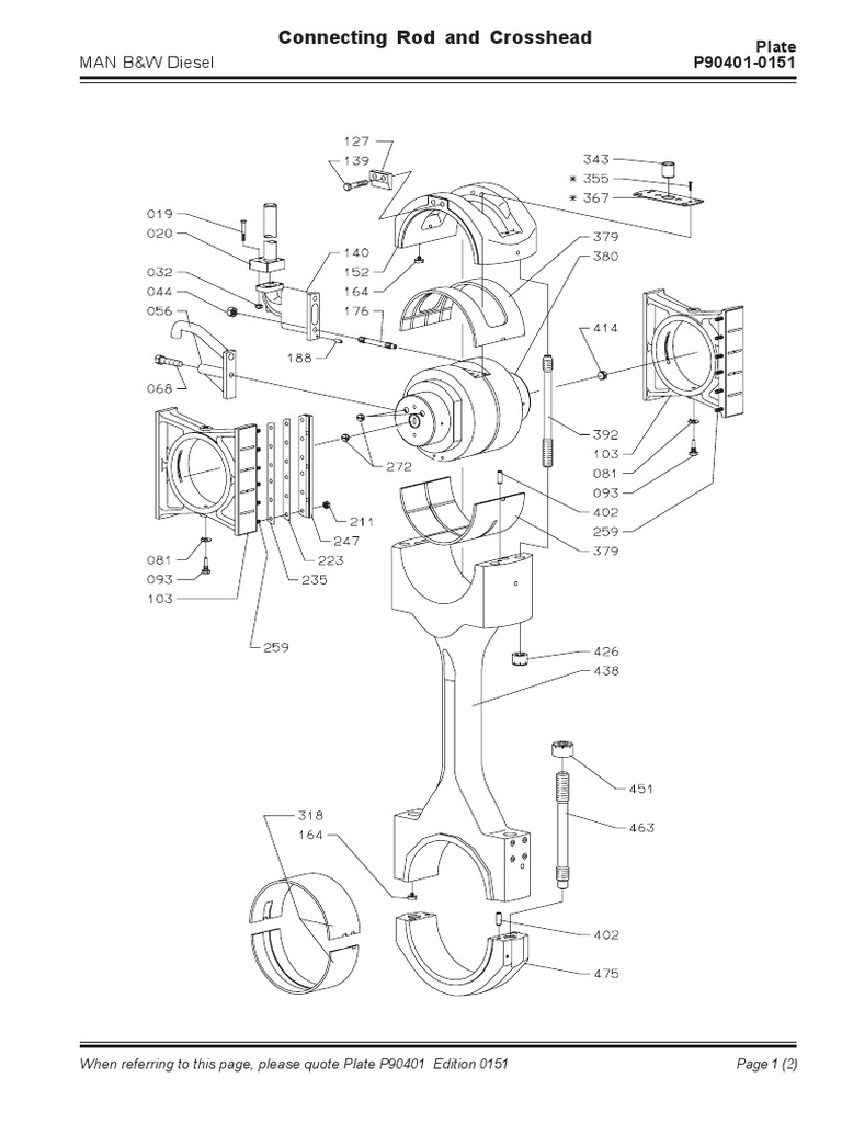 Connecting Rod and Crosshead: MAN B&W Diesel | PDF