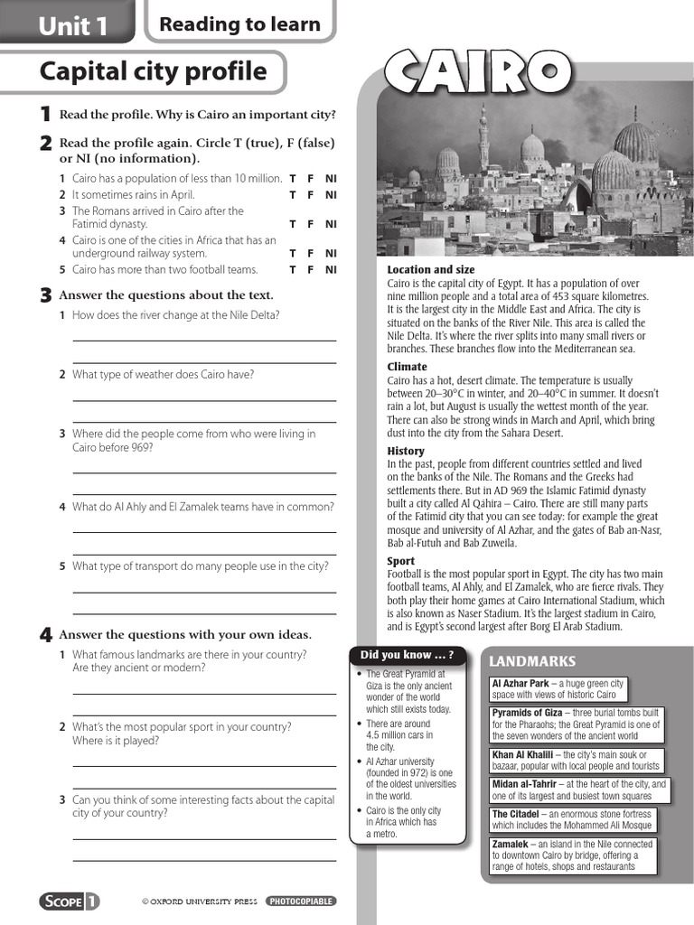 Reading 1 | PDF | Cairo | Desert