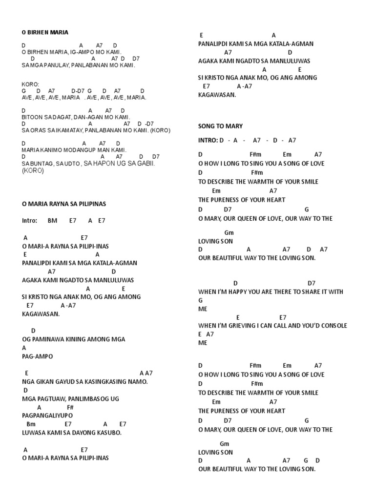 O Birhen Maria-Rayna-Song To Mary | PDF