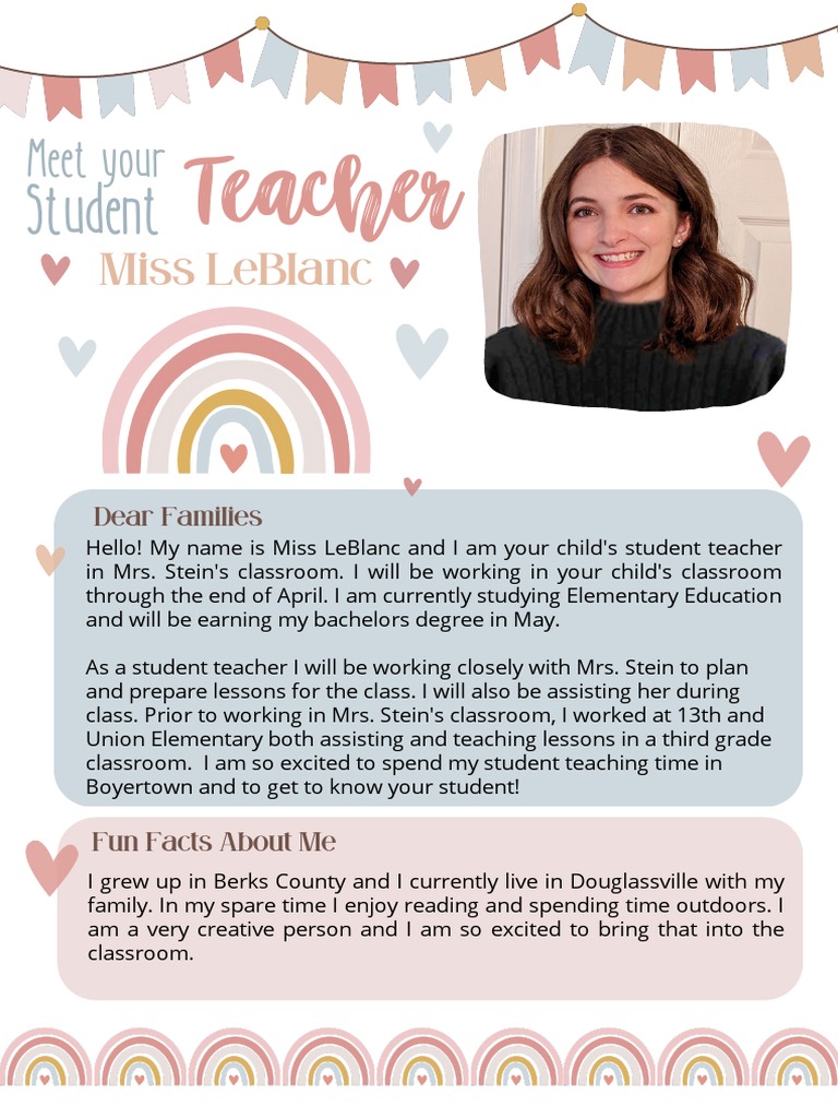 Student Teacher Introduction Claire Leblanc | PDF
