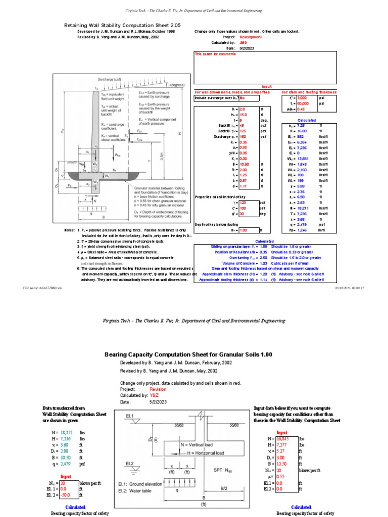Retaining Wall Stability 2.05 | PDF | Structural Engineering | Solid ...