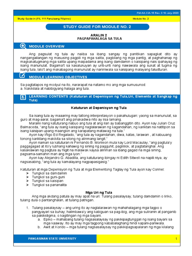 STUDY-GUIDE-2-Fil 111-1 | PDF
