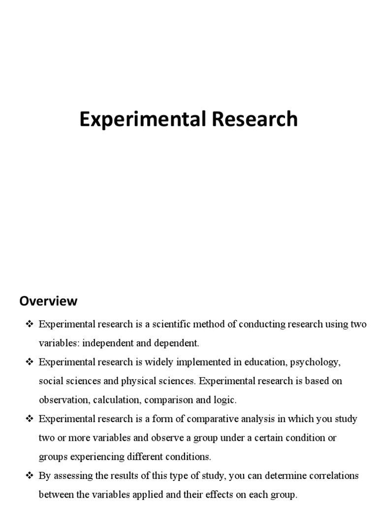 Experimental Research | PDF | Experiment | Hypothesis