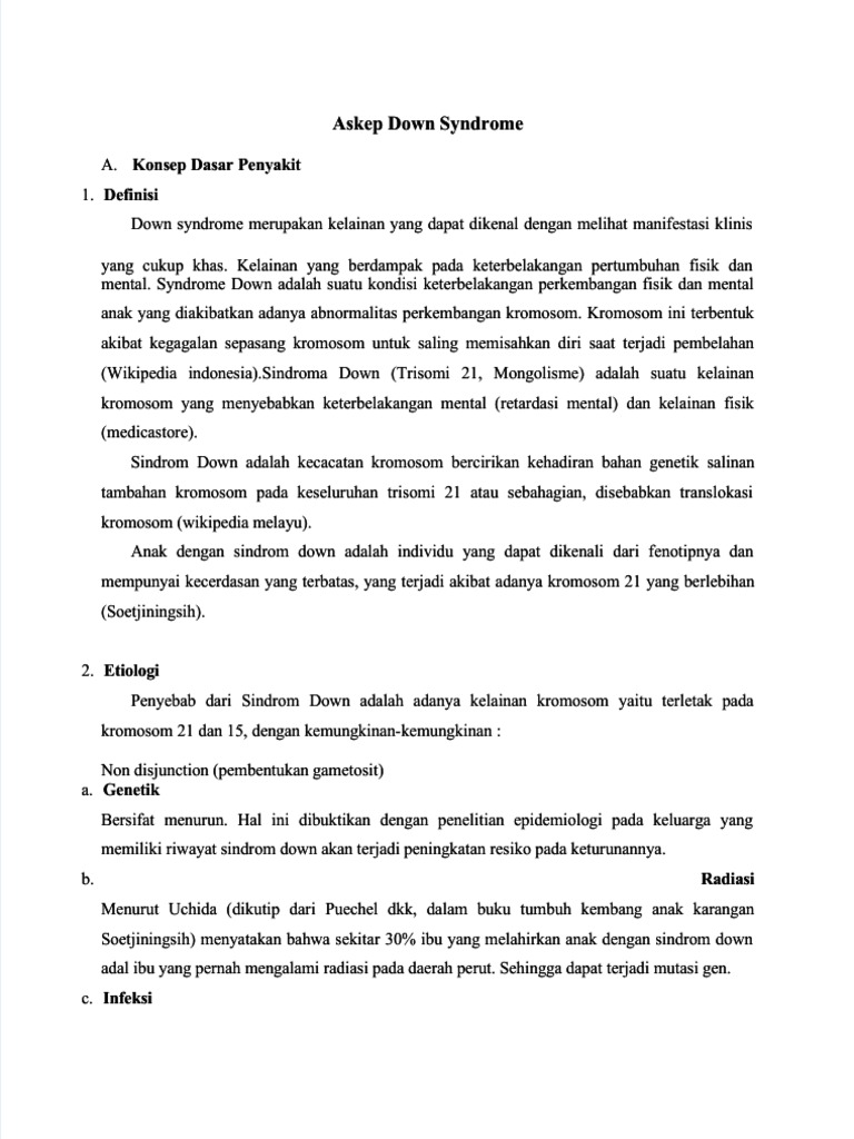 Askep Down Syndrome | PDF