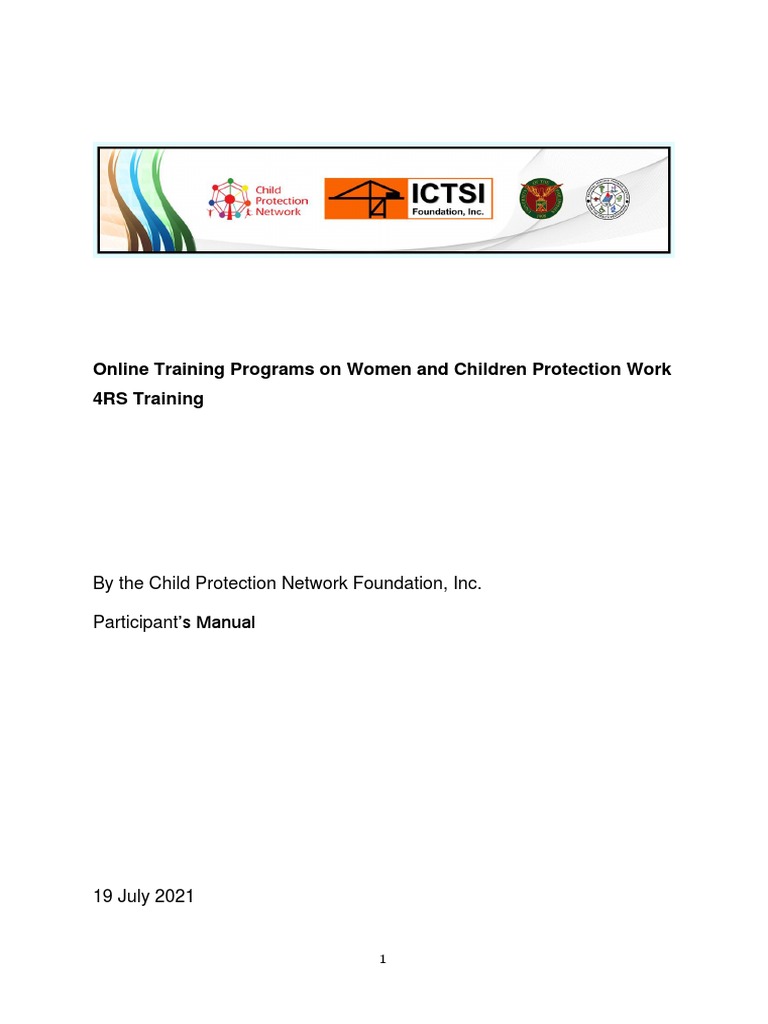 4Rs Training Participants Manual | PDF | Child Abuse | Domestic Violence
