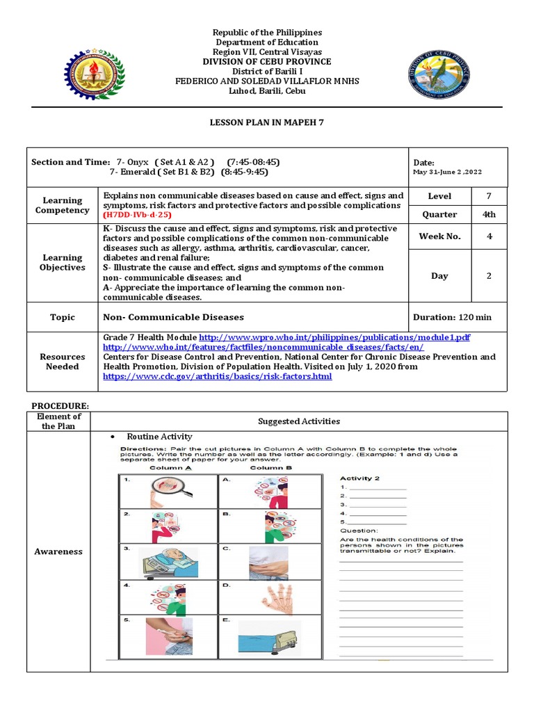 Mapeh 7 Quarter 4 | PDF | Non Communicable Disease | Stroke