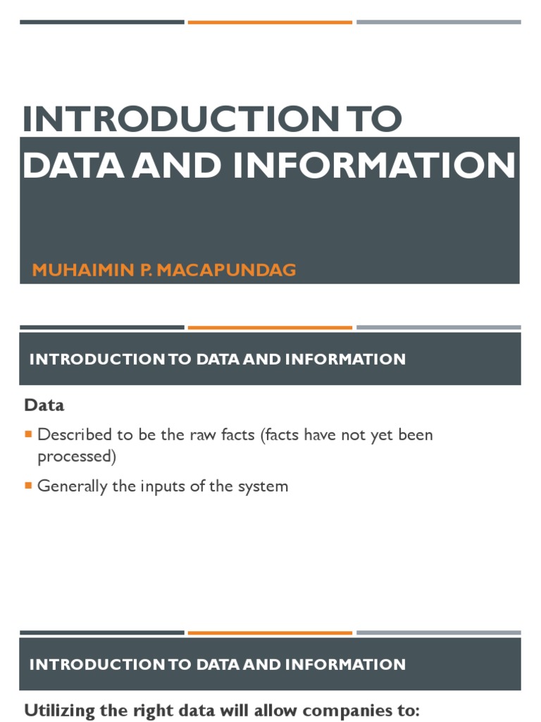 Understanding the Transformation of Data to Information: An ...