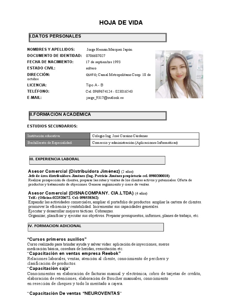 HOJA DE VIDA Monica | PDF