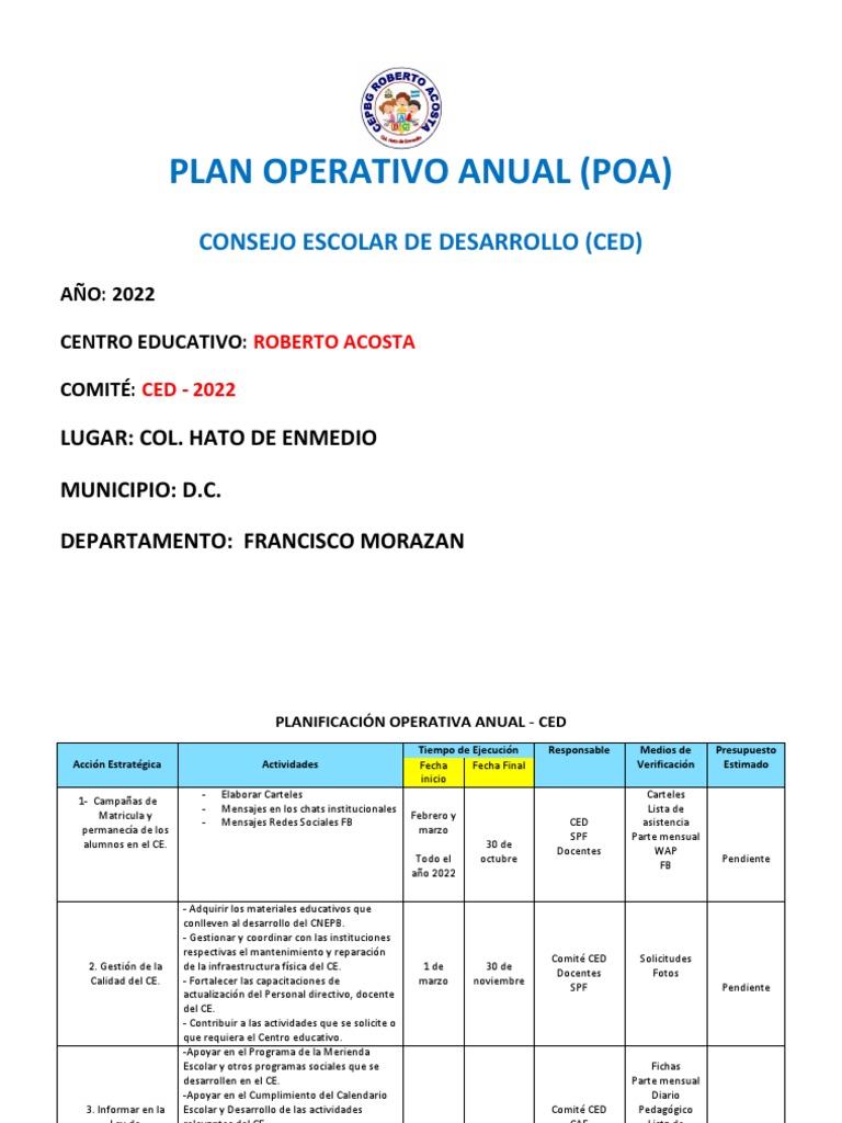 Poa - Ced 2023 | PDF | Enseñando | Modificación de comportamiento