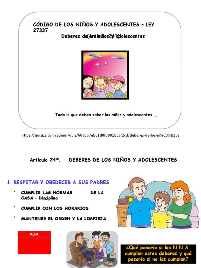DEBERES DE LOS NIÑOS | PDF