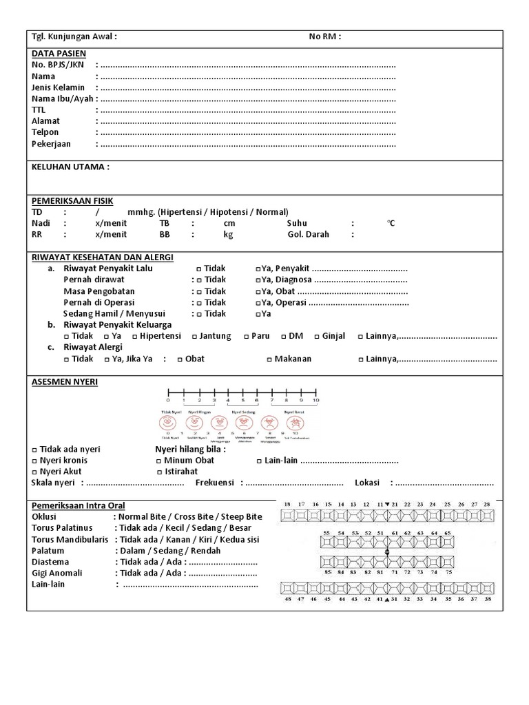 Format Rekam Medis Poli Gigi | PDF