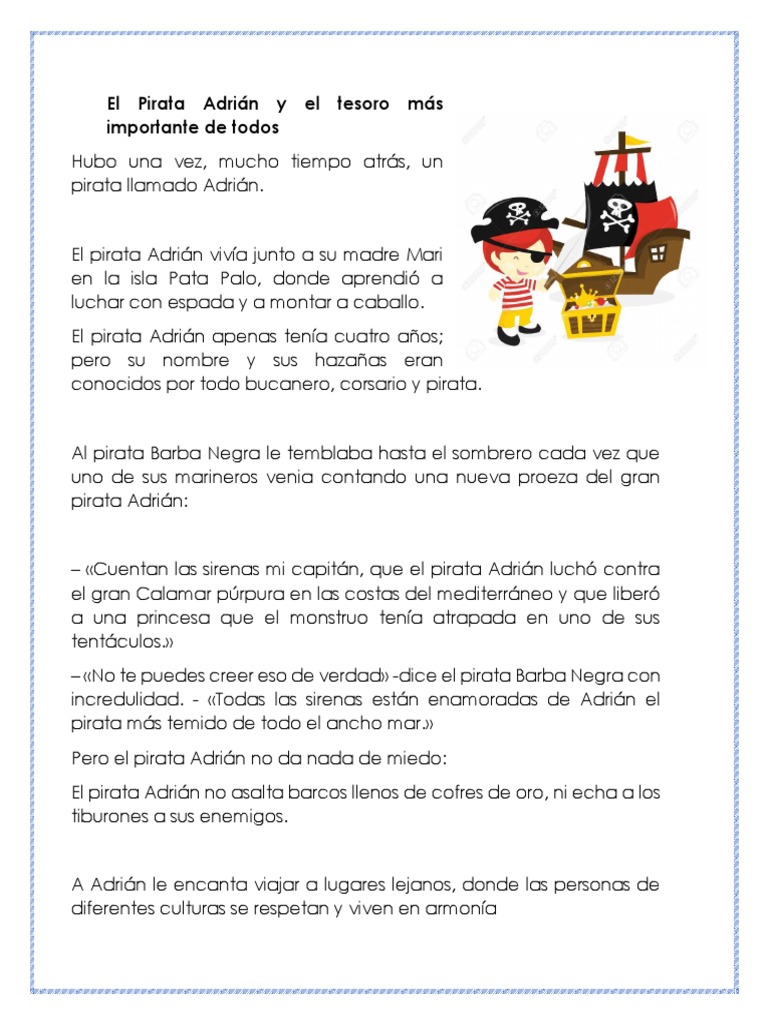 Cuento El Pirata | PDF | Piratería