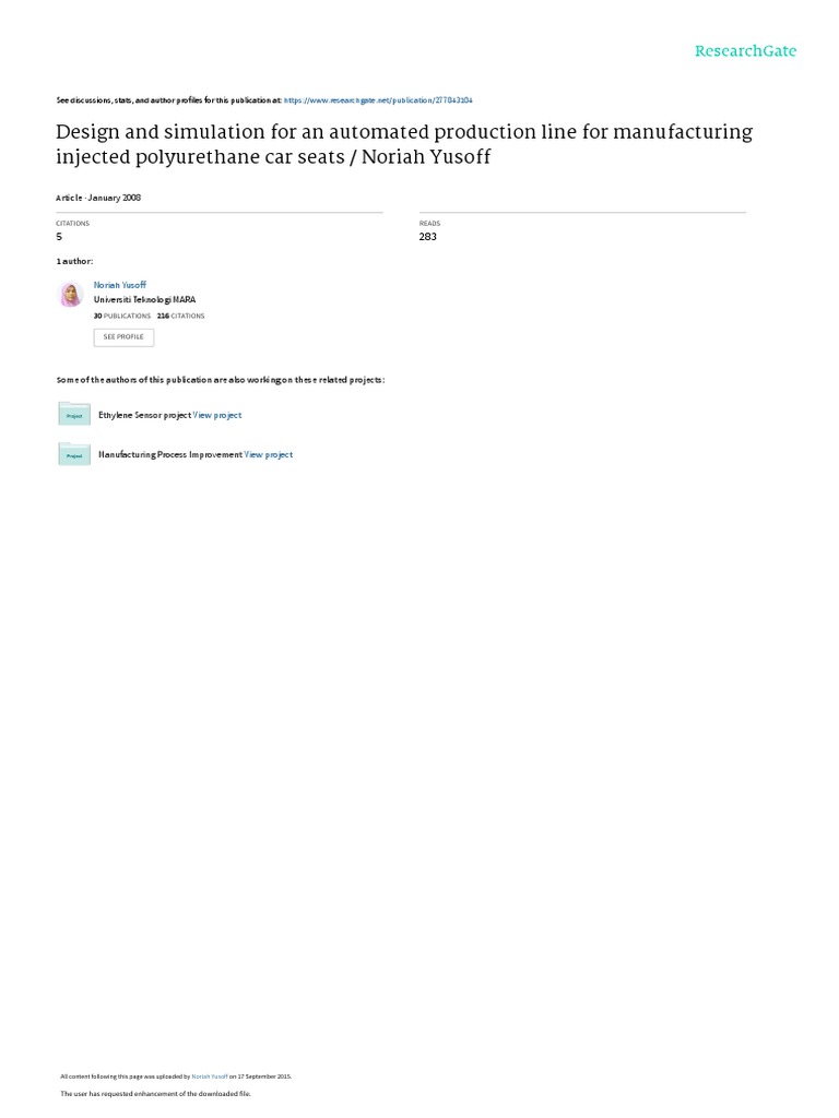 Design and Simulation For An Automated Production | PDF | Simulation | Automation
