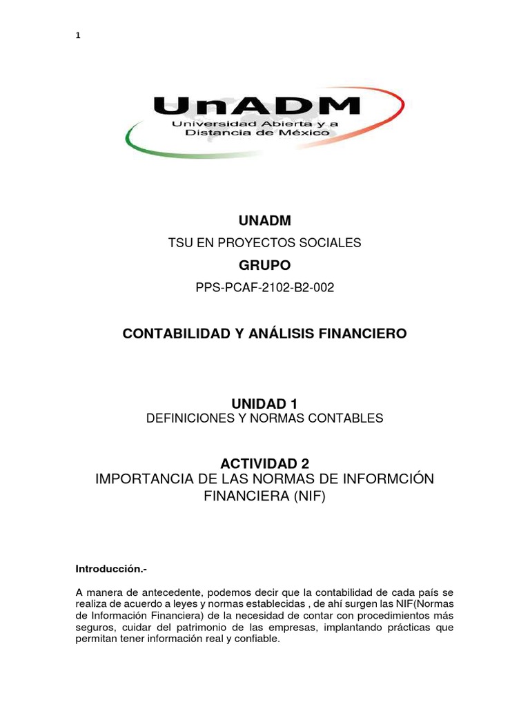 IMPORTANCIAS DE LAS NIF | PDF | Contabilidad | Estado financiero