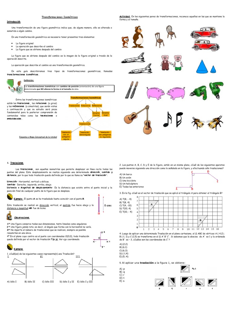 Transformaciones Isométricas Geométricas | PDF | Geometría | Geometría ...