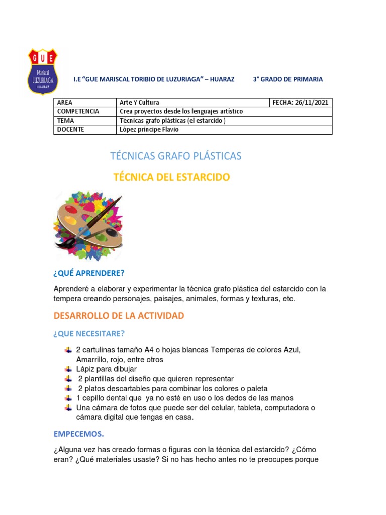 Arte y Cultura El Estarcido | PDF | Dibujo | Pinturas