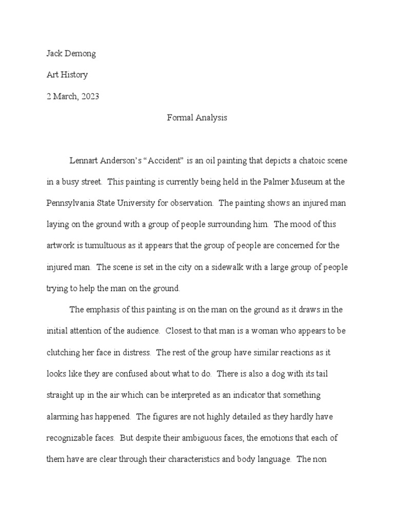 Formal Analysis Art History | PDF | Paintings | Aesthetics