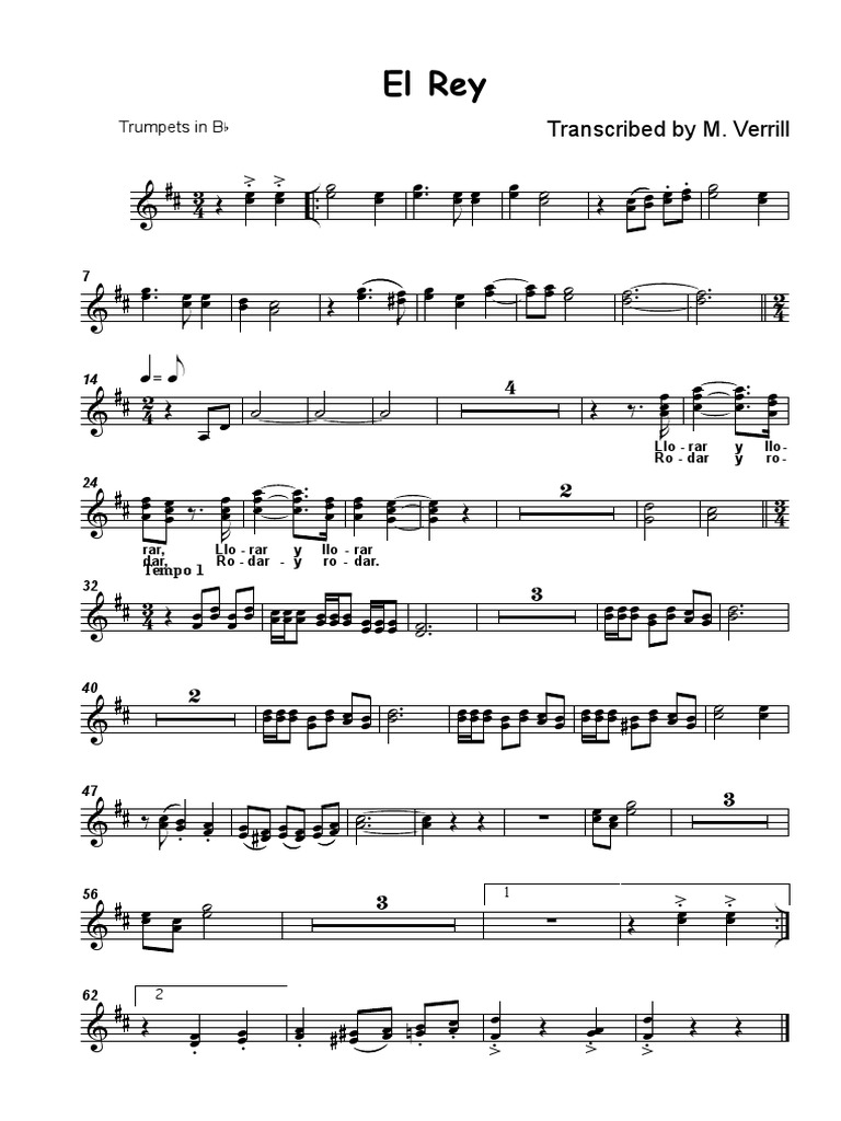 El Rey Trumpet Sheet Music | PDF