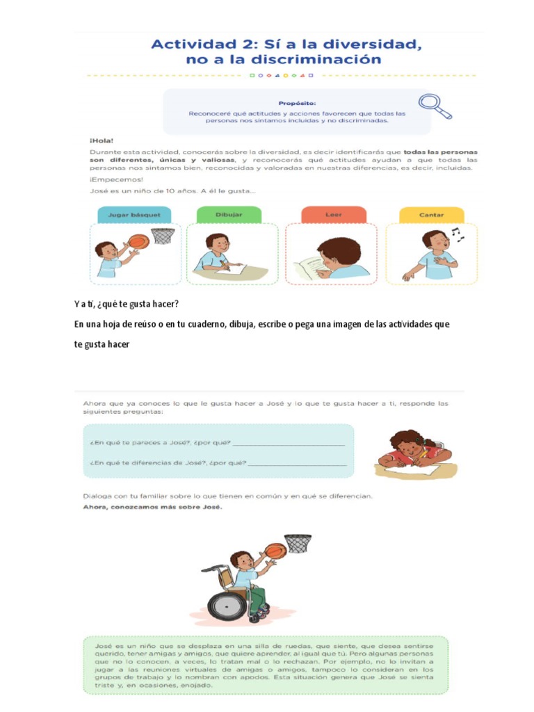 Y A Ti, ¿Qué Te Gusta Hacer? en Una Hoja de Reúso o en Tu Cuaderno ...