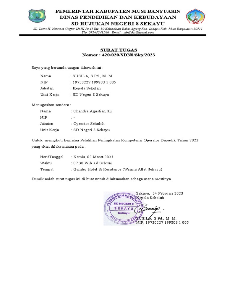 Surat Tugas 2023 | PDF
