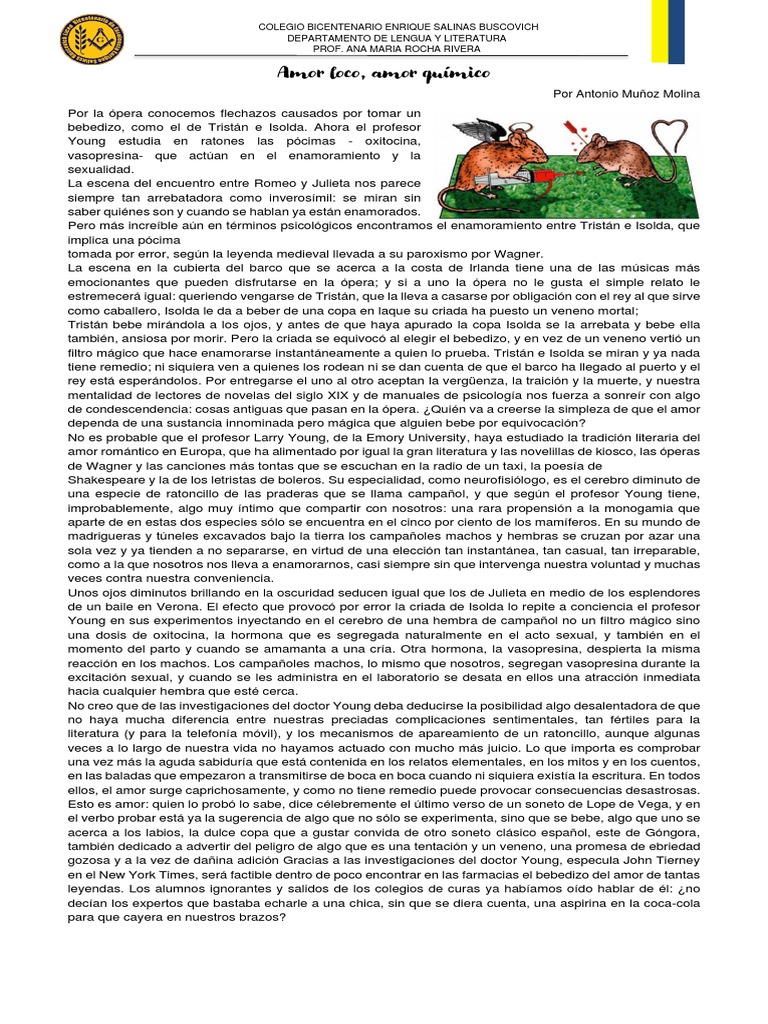 Amor loco y química del enamoramiento | PDF | Amor