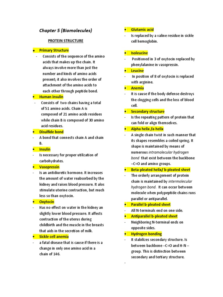 Chapter 5 Biochem Reviewer | PDF | Protein Structure | Enzyme
