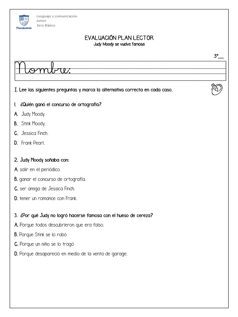 Judy Moody Se Vuelve Famosa Prueba | PDF