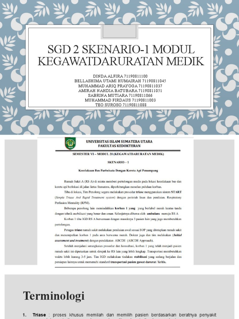 Notulen SGD 2 Skenario-1 Modul Kegawatdaruratan Medik Pert-2 | PDF