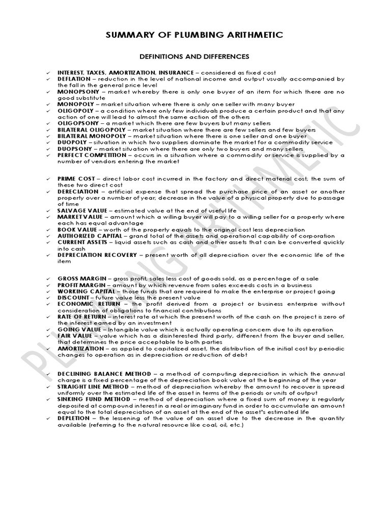 Module 2 - Plumbing Arithmetic | PDF | Depreciation | Bonds (Finance)