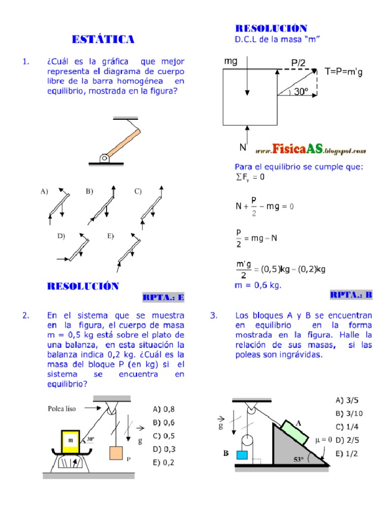 Ejercicios Estatica | PDF