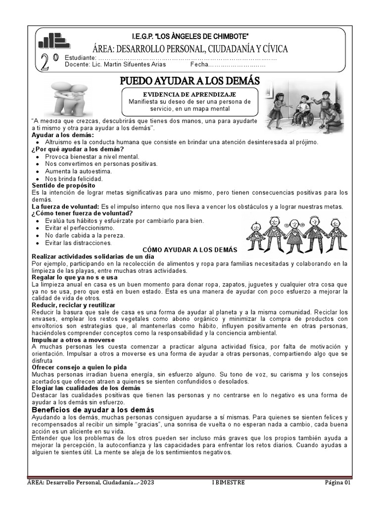 11. Puedo ayudar a los demás | PDF | Sicología | Conceptos psicologicos