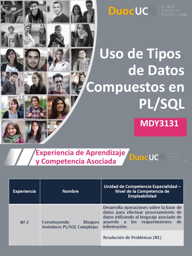 2 - 1 - 1 - Usando Tipos de Datos Compuestos en Bloques PLSQL | PDF | Pl / Sql | SQL