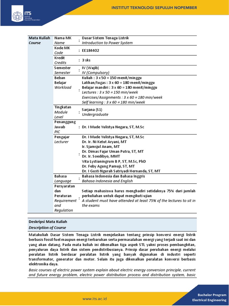 Dasar Sistem Tenaga Listrik | PDF