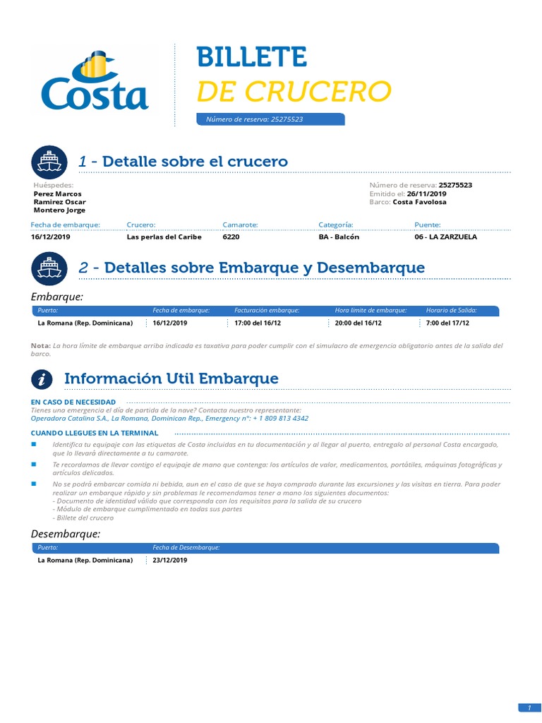 De Crucero: Billete | PDF | Privacidad de la información | Privacidad