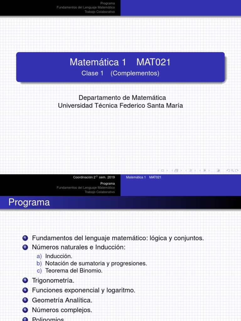 Presentación Unidad N°1 Fundamentos Del Lenguaje Matemático - Lógica | PDF | Sintaxis (Lógica ...